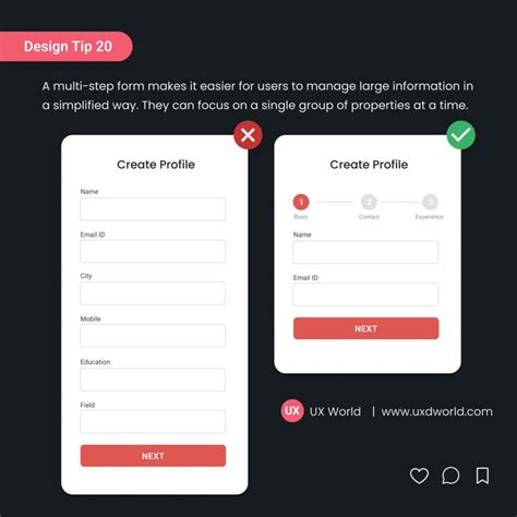 Design Tip 20 Use Multi Step Form To Manage Information Ux Design World