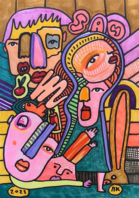 Assimilation Day 16 Ink Drawing By Pavel Kuragin Artfinder