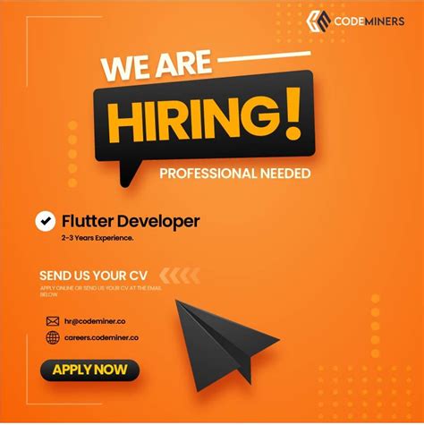 Codeminers On Linkedin Hiringalert Flutter Dart
