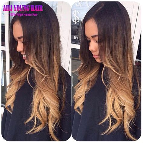 T1b427 Blonde Ombre Full Lace Human Hair Wigs Virgin Brazilian Hair