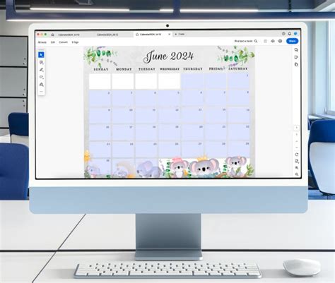 Editable June 2024 Calendar Printable Fillable Monthly PDF Planner