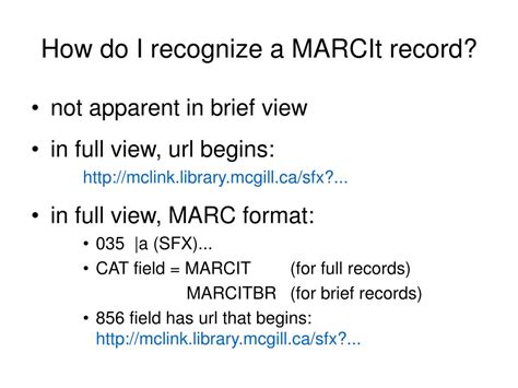Ppt Marcit Records For E Journals Project To Implement Marcit Service