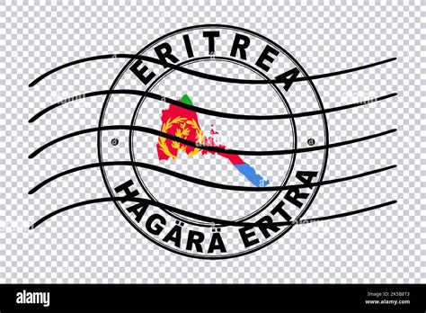 Map Of Eritrea Postal Passport Stamp Travel Stamp Clipping Path