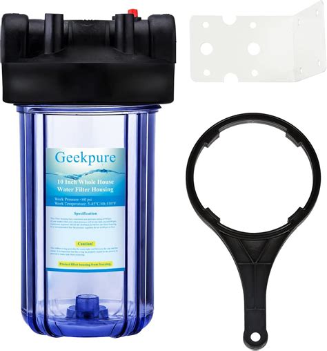 Geekpure 10 Inch Big Clear Water Filter Housing For Whole