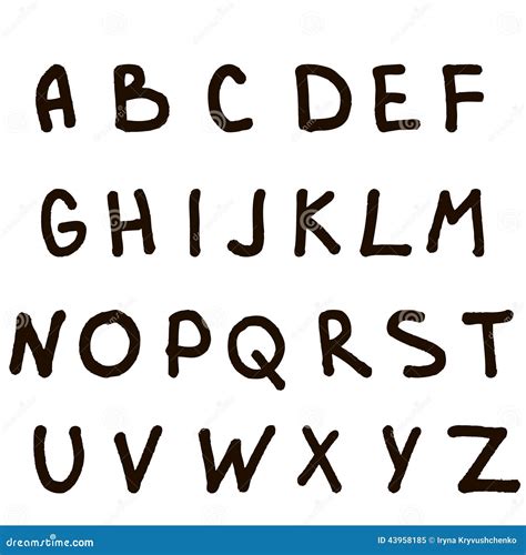 Hand Drawn English Alphabet Stock Vector Illustration Of