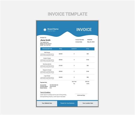 Premium Vector Modern Invoice Template Design