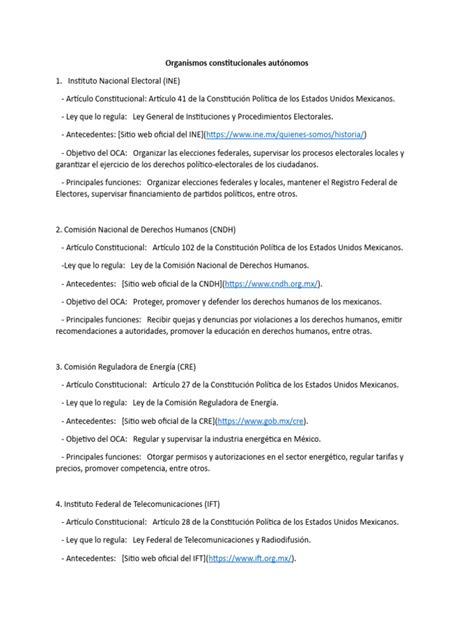 Organismos Constitucionales Autónomos Descargar Gratis Pdf México