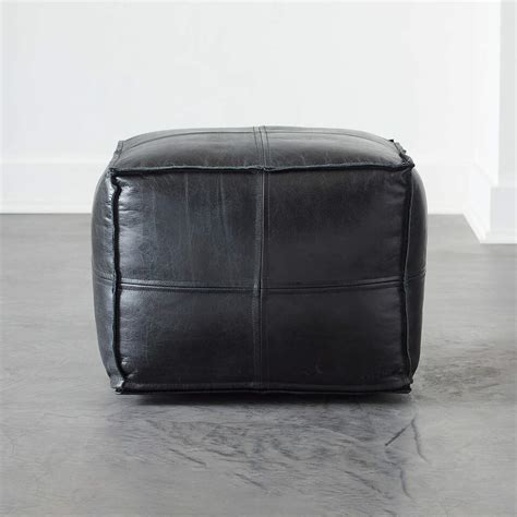 Leather Black Pouf Cb2 Uae