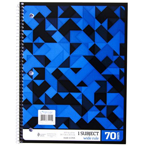 Class Notes® 1 Subject Wirebound Notebook Wide Rule 70 Sheets Blue