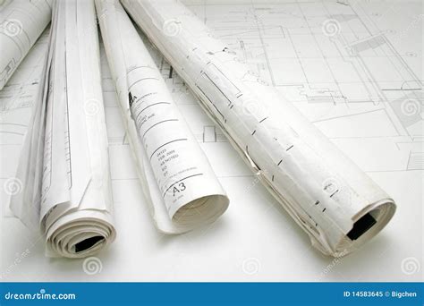 Roll Of Drawing Stock Image Image Of Plumbing Office 14583645
