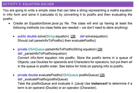Activity 5 Equation Solver You Are Going To Write A