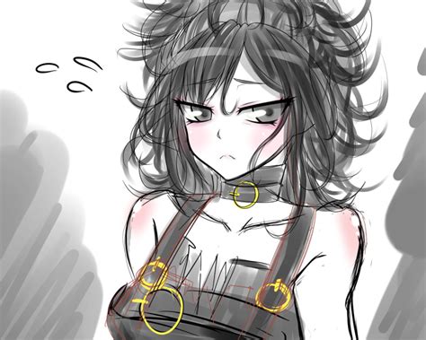 Safebooru 1girl Black Hair Blush Choker Edward Scissorhands Female