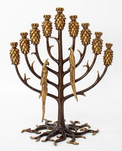 Erte Parcel Gilded Bronze Menorah 1987 Sold At Auction On 9th October