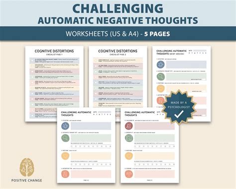 Challenge Automatic Negative Thoughts Thinking Traps Worksheet Cognitive Distortions Cbt