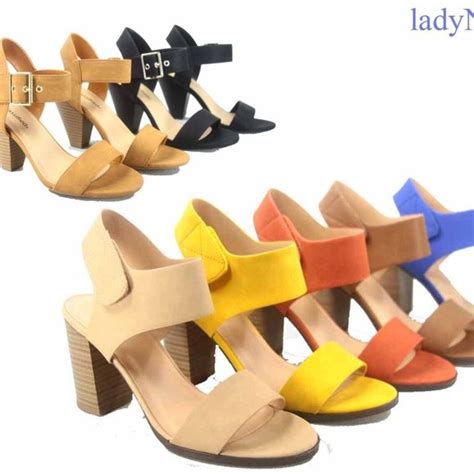 Delicious Shoes Womens Open Toe Chunky Heel Ankle Strap Dress