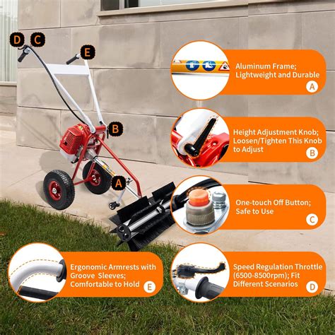 Offabing Sweeper Broom Walk Behind Gas Powered Snow Sweeper India Ubuy