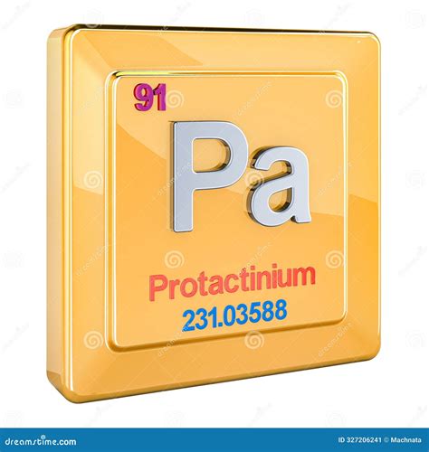 Protactinium 3d Rendering Of Symbols Of The Elements Of The Periodic