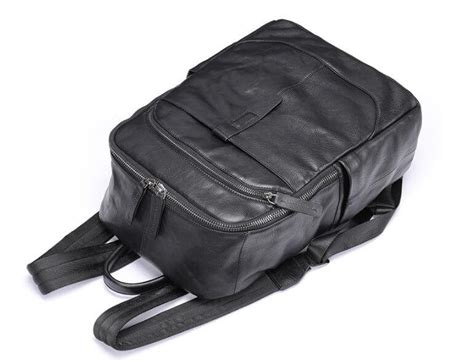Handmade Large Black Leather Backpack Purse Bag Leatherneo
