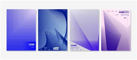 Set Of Digital Technology Sharp Line Abstract Cover Design Stock Vector Illustration Of Cover