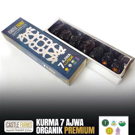 Jual Kurma Ajwa Organik 7 Dates Castle Farms Ajwah 7 Butir Castlefarm