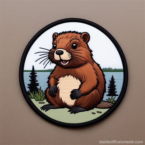 Cute Ontario Beaver Patch Design Stable Diffusion Online