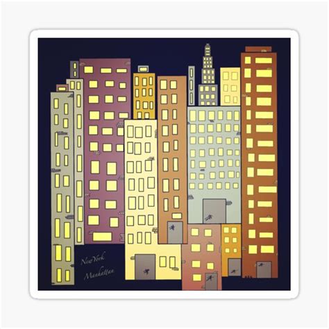 New York Manhattan Sticker For Sale By Sbolotagomes Redbubble