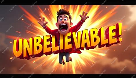 Unbelievable Cartoon Character In Explosive Shock Premium Ai