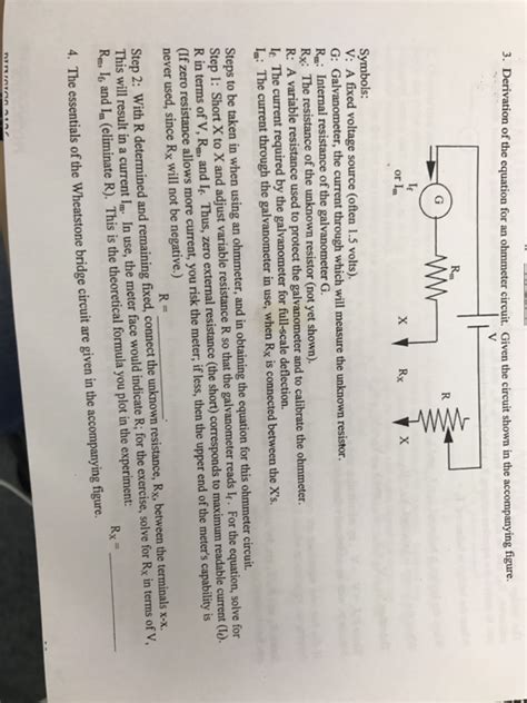 Solved 3 Derivation Of The Equation For An Ohmmeter