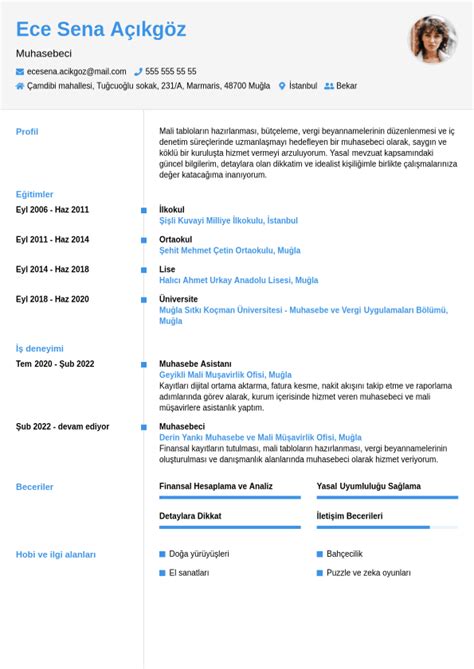 Muhasebe CV Örnekleri CVwizard