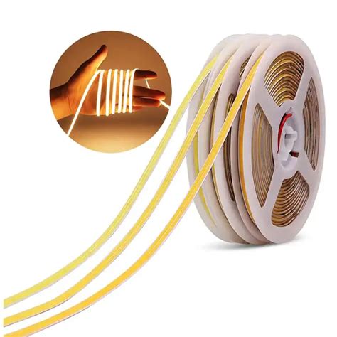 5mm Cob Led 스트라이프 384ledsm 부드러운 유연한 Dc12v24v 라이트 바 따뜻한 차가운 흰색 Cob 스트립 조명