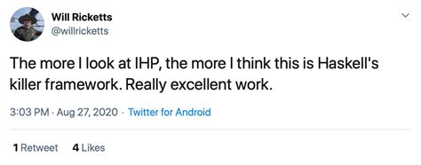ihp integrated haskell platform a batteries included web framework