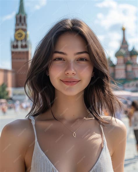 A Woman With A Necklace On Stands In Front Of A Clock Tower Premium