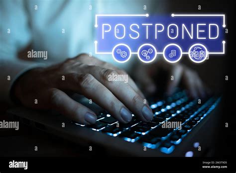 Handwriting Text Postponed Internet Concept To Place Later In Order Of