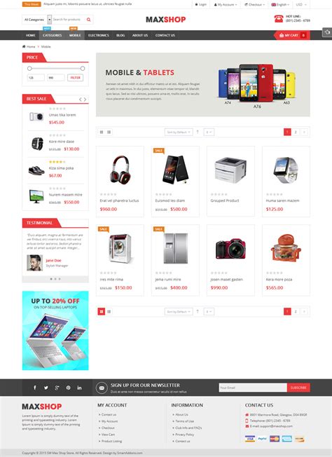 Maxshop Responsive Wordpress Woocommerce Theme On Behance