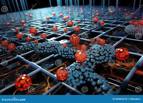Microscopic View Of Nanomaterials On A Lab Slide Stock Illustration