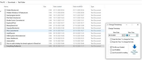 Set The Created Modified Date And Time Properties For Files And Folders With Change Timestamp