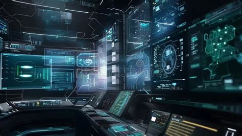 High Tech Security Room Showing Global Network Activity Stock Video
