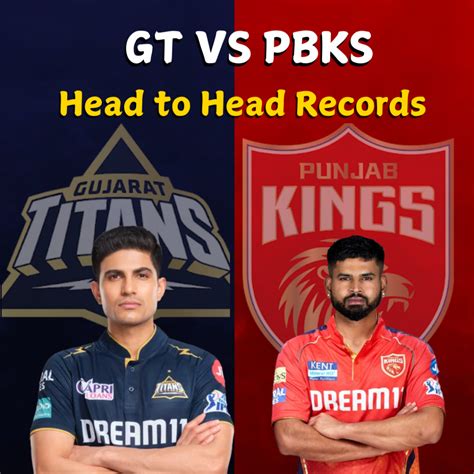 Gt Vs Pbks Head To Head Records Stats And Results In Ipl