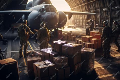 Premium Ai Image Weapon Delivery Unloading Ammunition Boxes Generative Ai