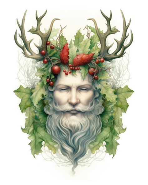 Premium Photo Arafed Image Of A Man With A Beard And Antlers