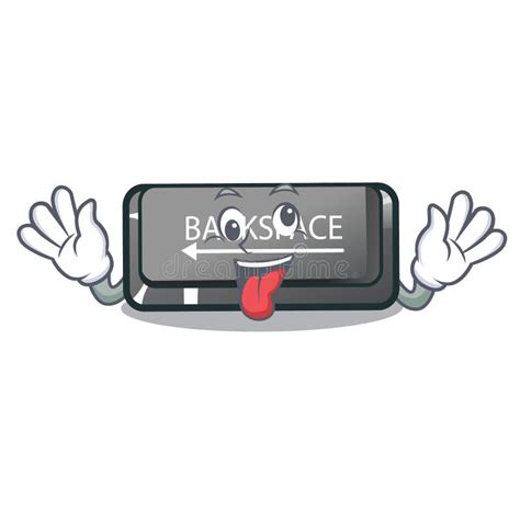 Crazy Backspace Button On A Computer Character Stock Vector