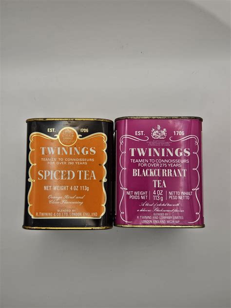 Twinings Tea Tin Blackcurrant English British London Etsy Tea Tins