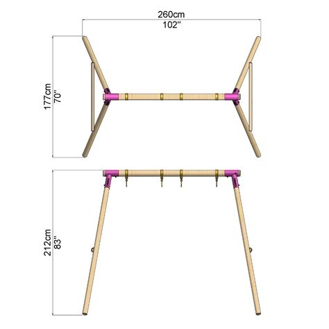 Rebo Wooden Garden Build A Swing Double Frame Pink