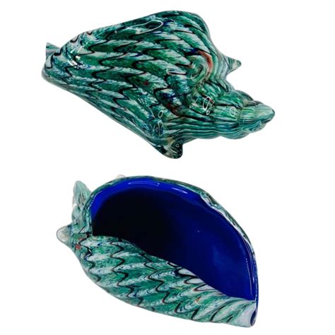 Multi Colored Glass Conk Shell ~see Details