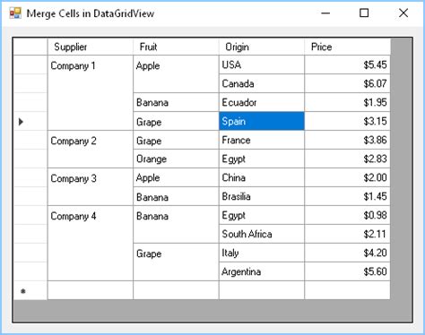 How To Merge Cells In Datagridview Tec