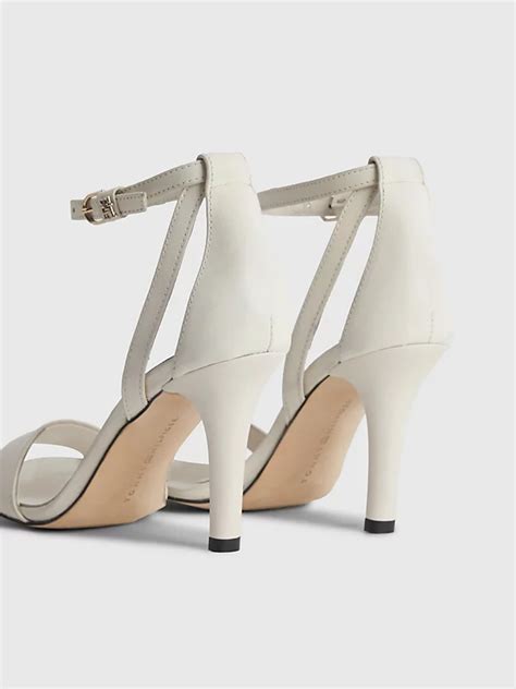 High Heel Leather Sandals Beige Tommy Hilfiger