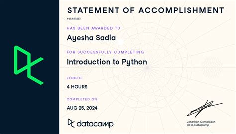 Ayesha Sadia On Linkedin Python Datacamp Learning Programming Datascience Continuouslearnin