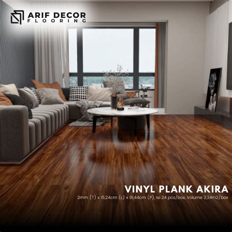 Jual Lantai Vinyl Plank AKIRA Motif Wood Kayu Tebal 2mm Vinyl Murah