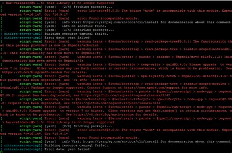 Yarn Incompatible Module Yarn Failed Discussion Cfxre Community