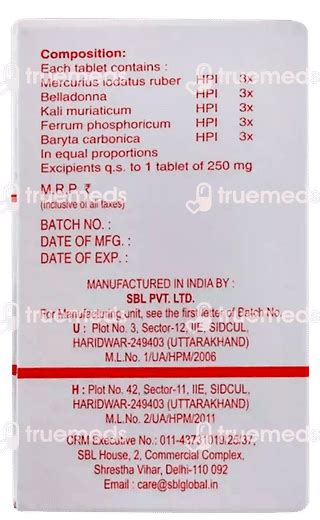 Sbl Tonsilat Tablet 25 Gm Uses Side Effects Dosage Price Truemeds